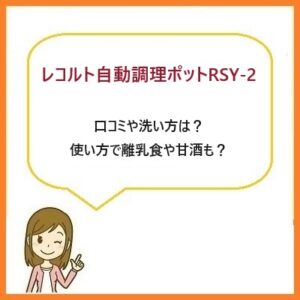 レコルト自動調理ポットRSY-2の口コミや洗い方は？使い方で離乳食や味噌汁は？ | 気になるアイテムあれやコレ